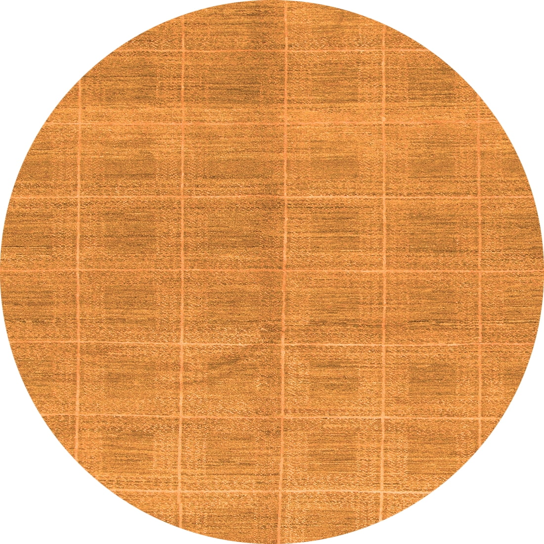 Ahgly Company Indoor Round Checkered Orange Modern Area Rugs, 8' Round ...