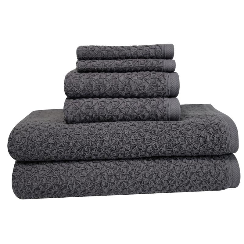LUCIA MINELLI Hardwick Embossed Jacquard Turkish Cotton Bath Towel Set ...