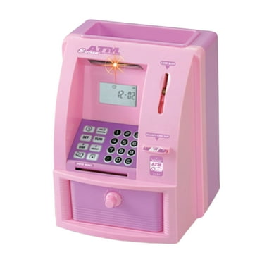 Pink ATM Savings Bank, Mini Kids ATM Savings Bank for Real Money, ATM ...