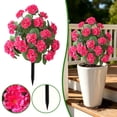 Artificial Flowers for Outdoor with Ground Spike, 20" Faux Azalea Silk ...