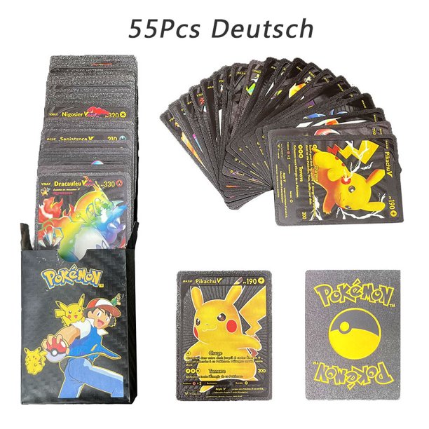 110-27Pcs Cards French English German Spanish Vmax GX Colorful Energy ...