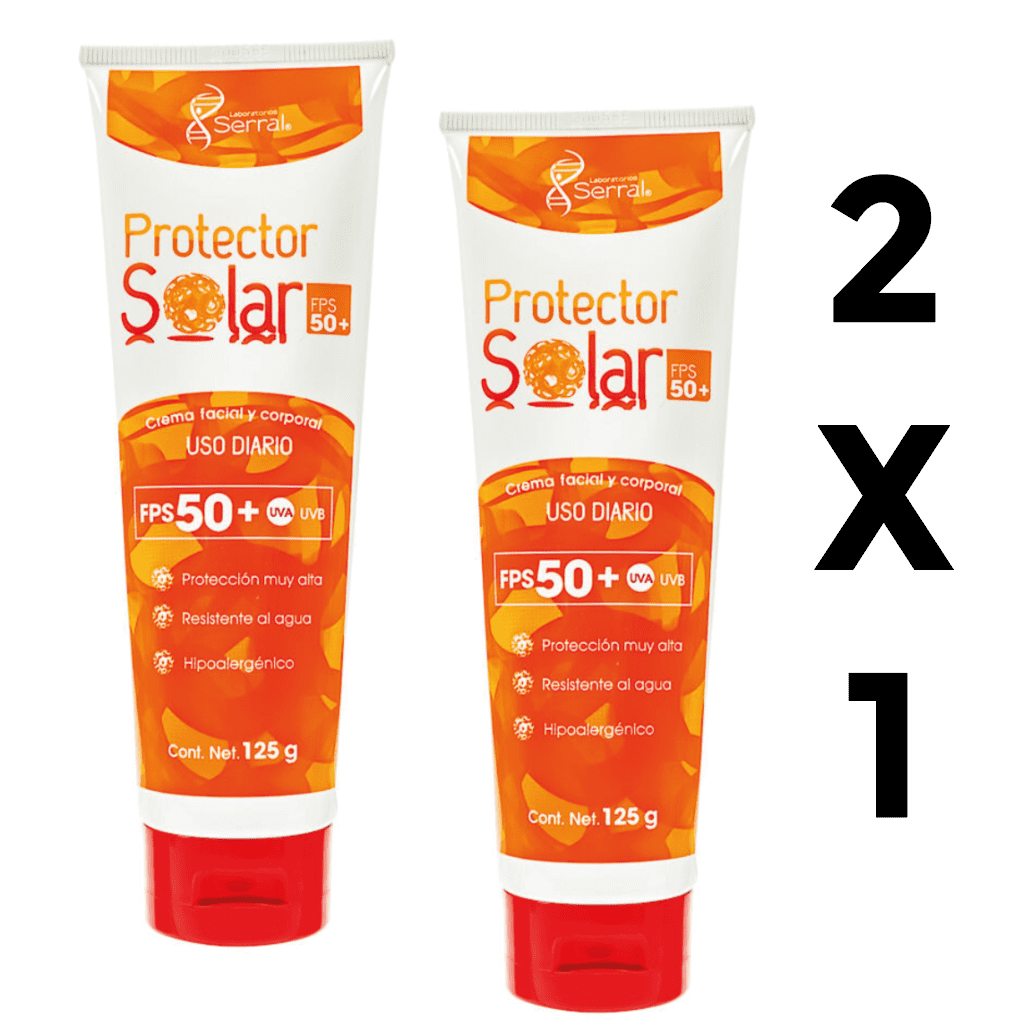 2 Pack Protector Solar Facial y Corporal Serral FPS 50+ Alta Protección ...