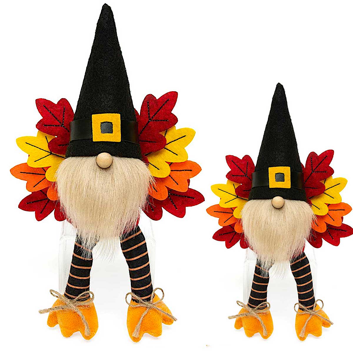 Thanksgiving Turkey Gnomes Set Pilgrim Design Shelf Sitter Plush Autumn ...