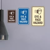 Signs ByLITA Portrait Round Eye & Face Hazard Sign (Brushed Silver ...