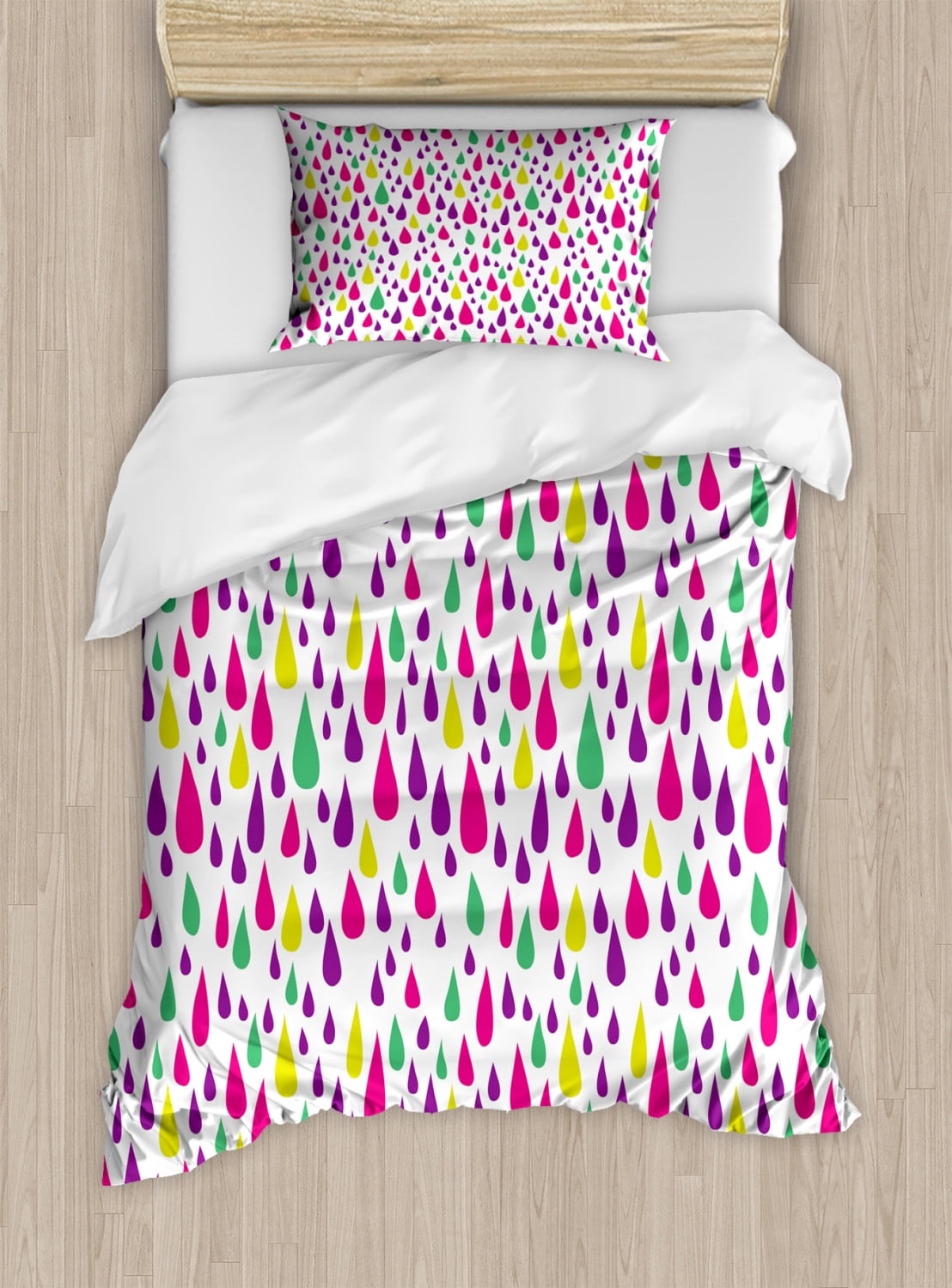 Colorful Twin Size Duvet Cover Set, Rainbow Inspired Colors of Various ...