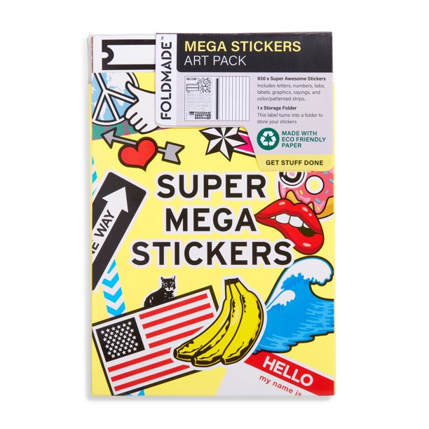 Foldmade Mega Stickers, 930 Stickers, Multi-Color and Multi-Pattern ...