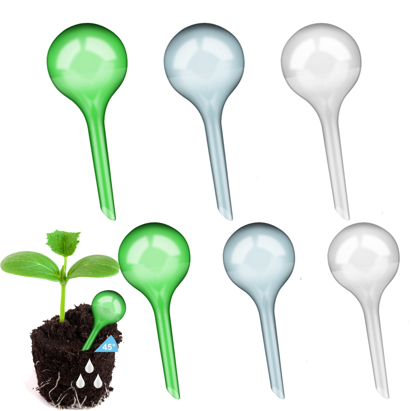 SJENERT 6 PCS Plant Watering Bulbs Automatic Watering Globes Plastic ...