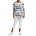 Women's Plus Size Asymmetric Stripe Top - Walmart.com