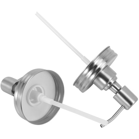 2 Pack Mason Jar Soap Dispenser Lids Kit Stainless Steel Lotion ...