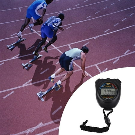 Stopwatch Handheld Digital LCD Sports Stopwatch Chronograph Counter ...