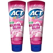 3 Pack - ACT Kids Fluoride Toothpaste, Bubblegum Blowout 4.6 oz ...