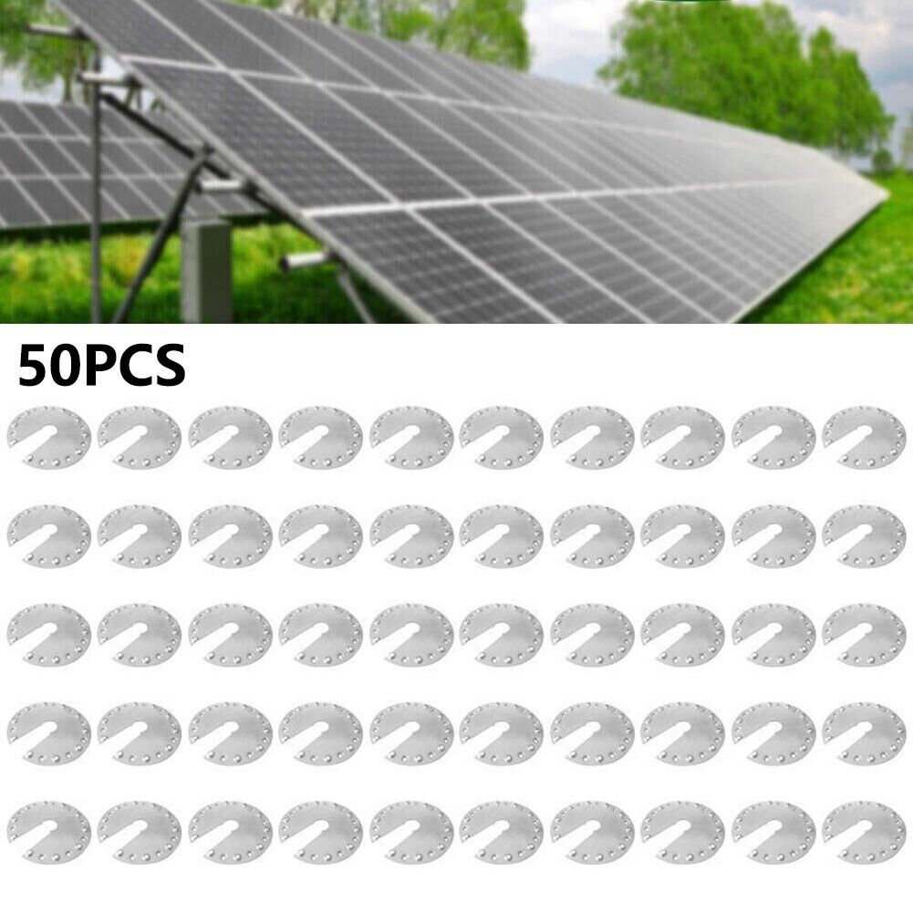 50 Pcs / Set Stainless Steel Solar Panel PV Grounding Clip Spacer For ...