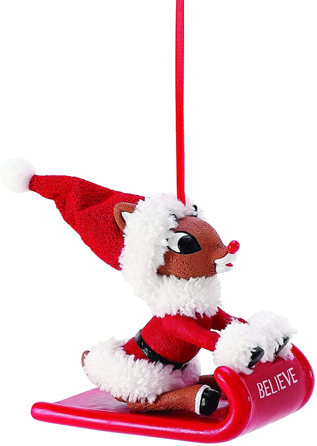 Rudolph the Red-Nosed Reindeer BELIEVE Hanging Ornament - Walmart.com