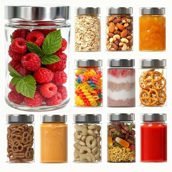 Jar Boss Wide Mouth Mason Jars, 32 oz Clear Glass, Airtight Lids, 4 ...