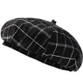 Beret Hat Women Plaid Wool Blend Retro Vintage Adjustable Classic ...