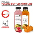 Juice Bottles with Caps, 16 Oz, Reusable Clear Plastic 12 Pack ...