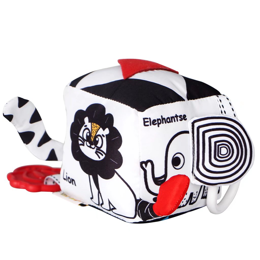 Baby Dice Toy, Stuffed Building Blocks Cube Toy with Mirror Rattle for ...