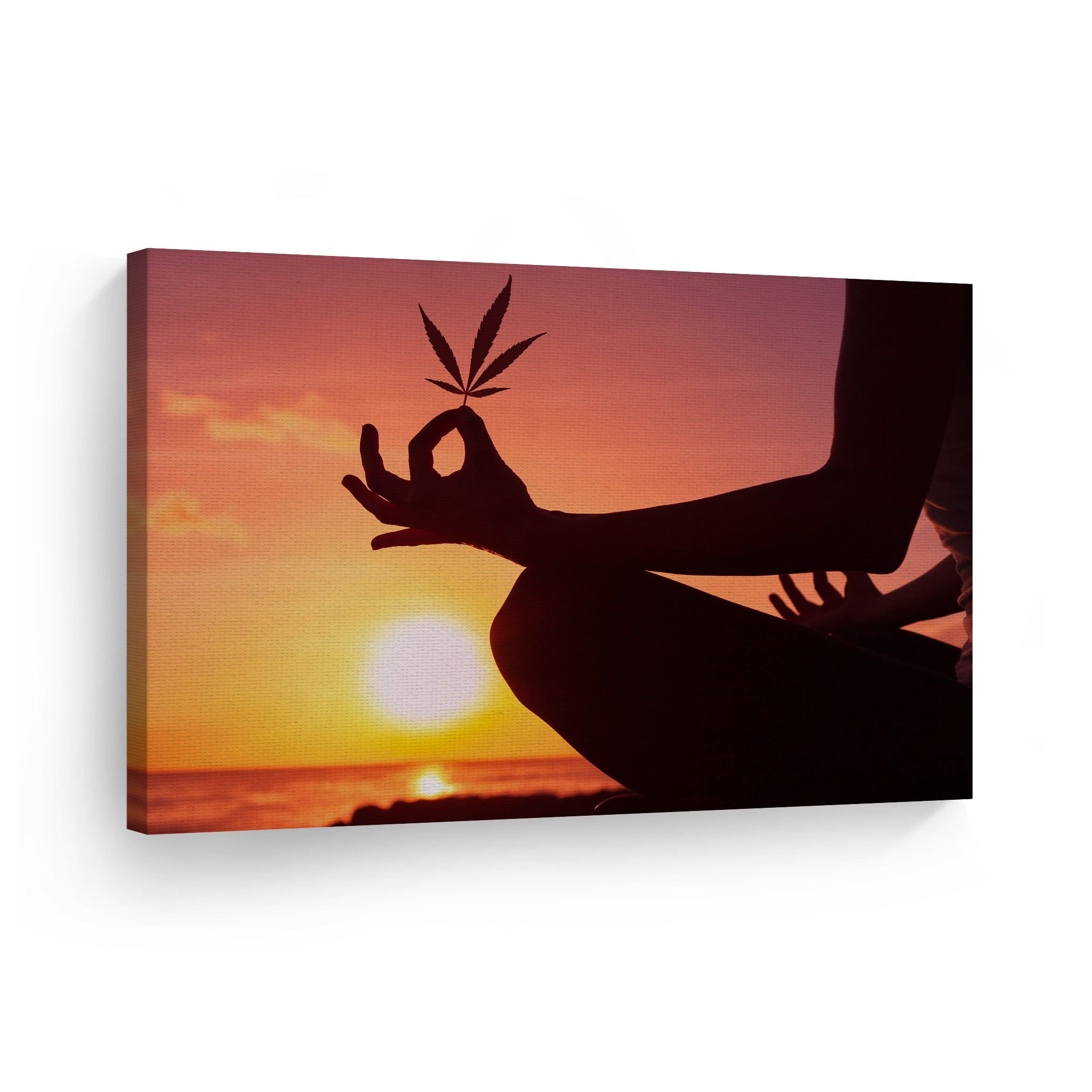 Smile Art Design Smoke Wall Art Canvas Print Woman Meditating with ...