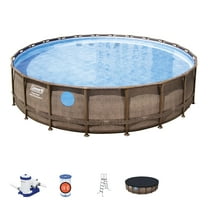 Coleman Power Steel 24' x 52" Round Metal Frame Above Ground Pool Set ...