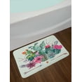 Cactus Bath Mat, Spring Garden with Boho Style Bouquet of Thorny Plants ...