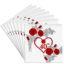 3drose, Red Heart and Roses 40th Ruby Anniversary for Wedding or ...