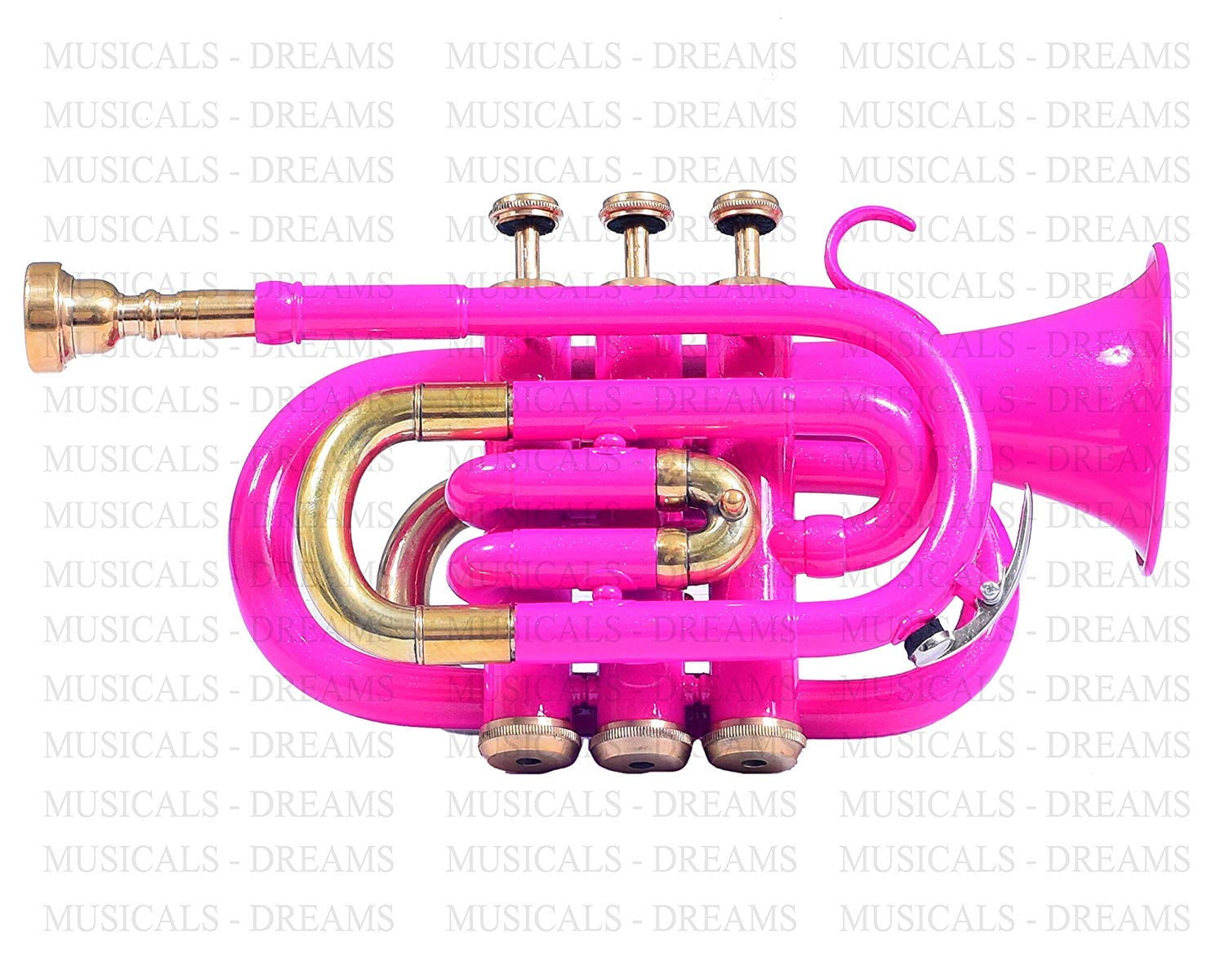 Pocket Trumpet Bb Pink Flat W/Case + MP BRS-78 Percentage On Sale ...