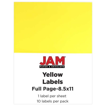 JAM Shipping Labels, Full Page Sticker Paper, 8 1/2 x 11 , Yellow, 10 ...