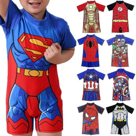 3-11 Years Kids Superman Swimwear One-piece Swimsuit Bathing Suit ...