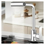 4 Modes Waterfall Kitchen Faucet, Stream Sprayer Stainless Steel Hot ...