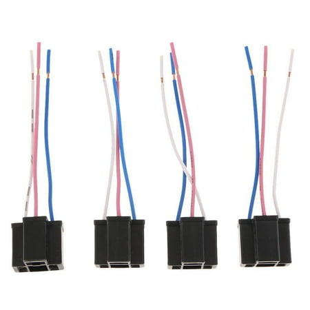ziyahi 4 Pieces H4 Headlight Fog Light Extension 3 Wire Harness Lamp ...