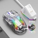 Transparent RGB Gaming Mouse Bluetooth Wireless Wired Digital Display ...