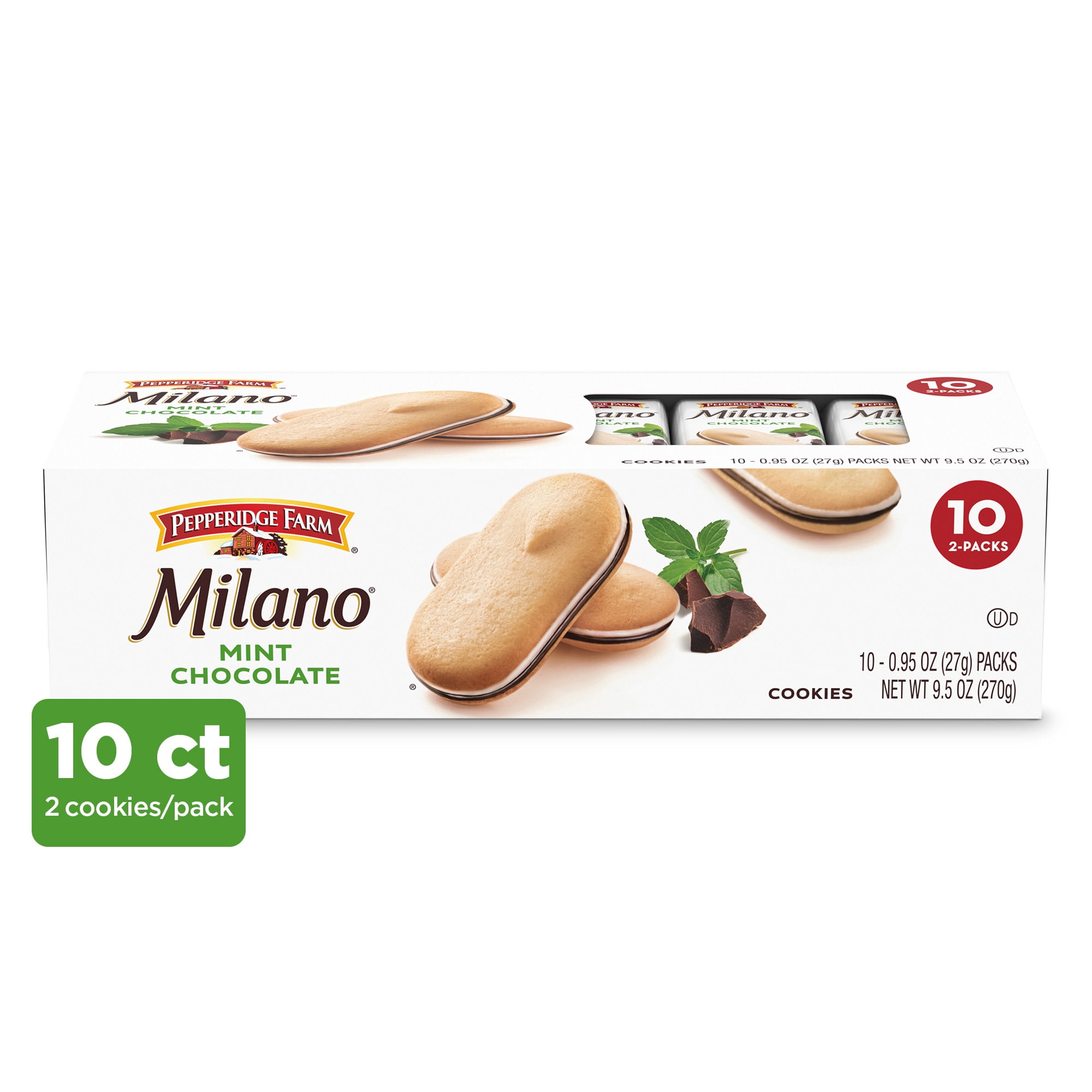 Pepperidge Farm Milano Cookies, Mint, 10 Packs, 2 Cookies per Pack ...