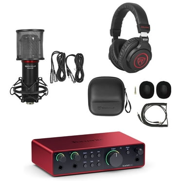 Focusrite Scarlett 2i2 4th Gen USB Audio Interface with Headphones and ...