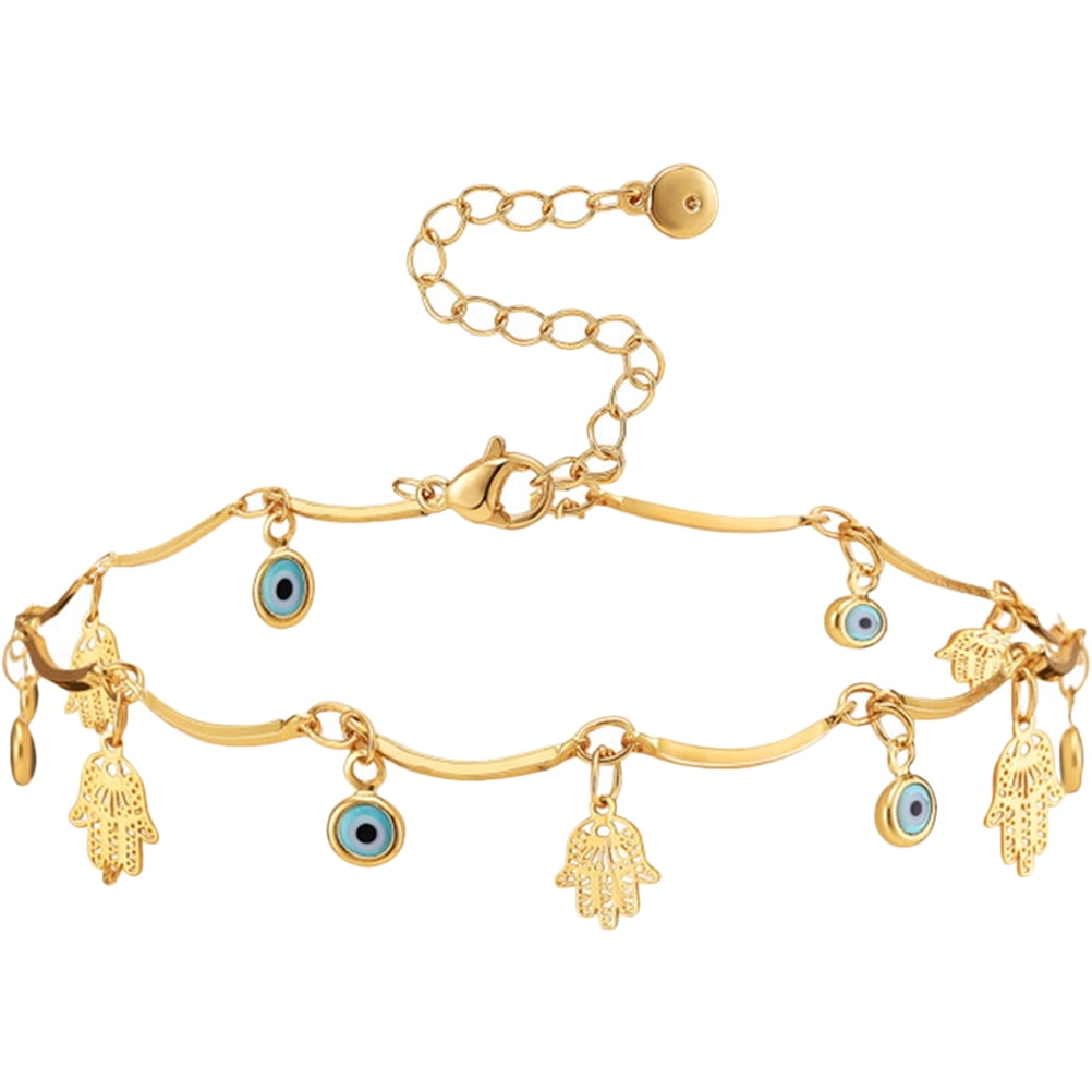 Click here for Unomor Amulet Anklet Jewelry Evil Eye Hand Anklet... prices