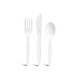 Perk Mediumweight Plastic Cutlery Fork/Knife/Teaspoon White 100 Sets ...