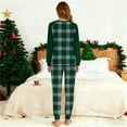 Christmas Pajamas Sets Womens Plaid Color Block Pullover Top Jogger ...