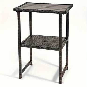 Veikous Outdoor Metal 47'' High Top Patio Bar Table with Adjustable ...