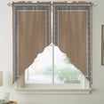 Brown Swag Curtain Valance for Window 2 Panels Greek Chinese Style Rod ...
