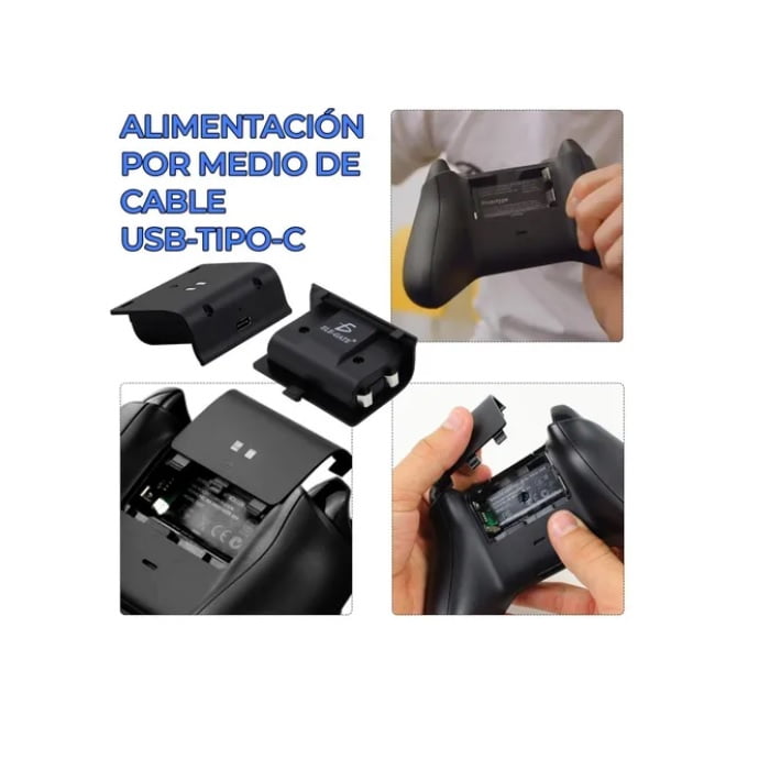 2 Kits Carga Y Juega Para Control Xbox One Batería Tipo C Genérico Tipo ...