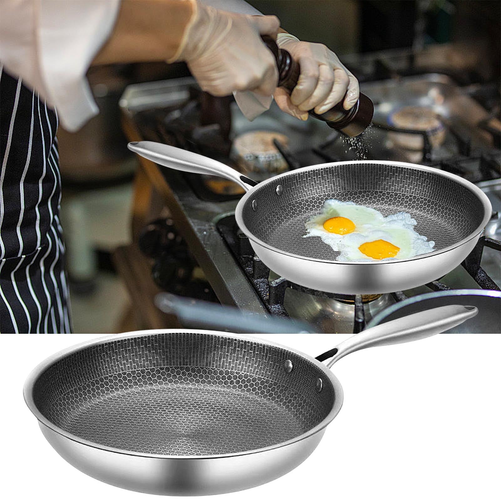 Click here for Aodebiao Honeycomb Stainless Steel Frying Pan Nons... prices