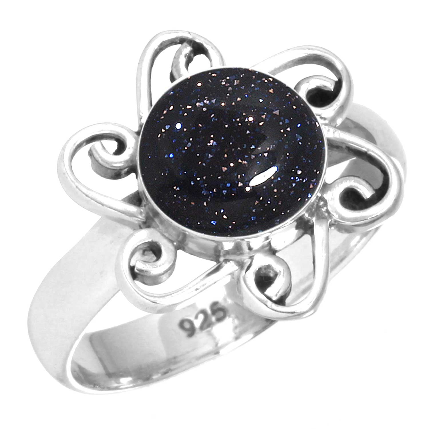 925 Sterling Silver Ring For Women - Men Blue Sunstone Gemstone Silver ...