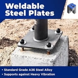 Bobco Metals 5 ”X 5” A36 Hot Rolled Steel Base Plate, 4 Pieces - Gray ...