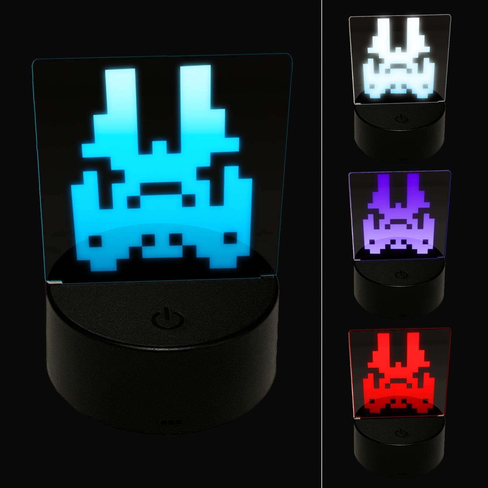 Retro Invaders from Space Star Ship LED Night Light Sign 3D Illusion ...