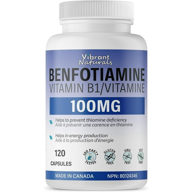 Benfotiamine 100mg, 120 Capsules - Fat Soluble Thiamine Vitamin B1 By ...