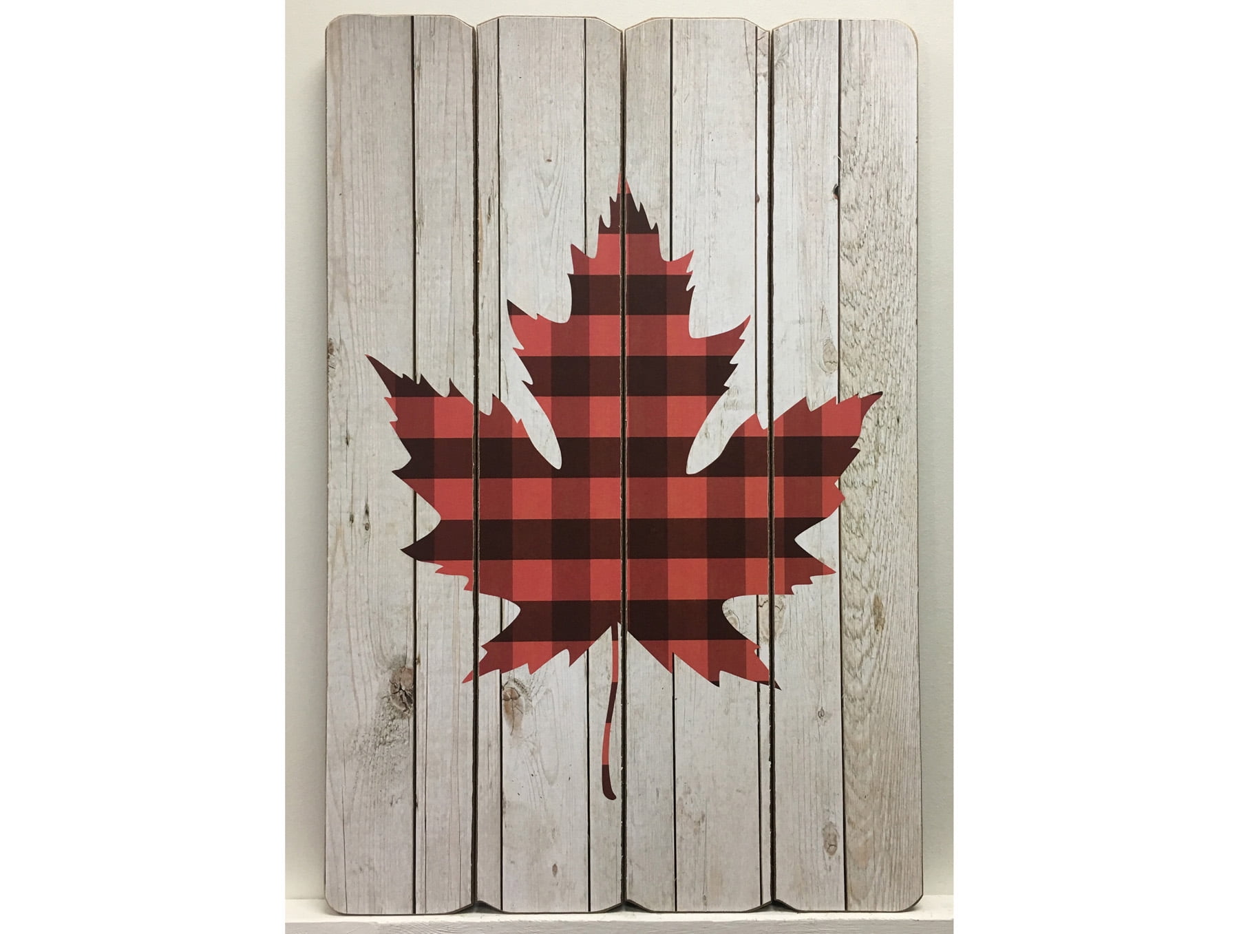 "Buffalo Plaid Maple Leaf " Wooden Sign - Walmart.com