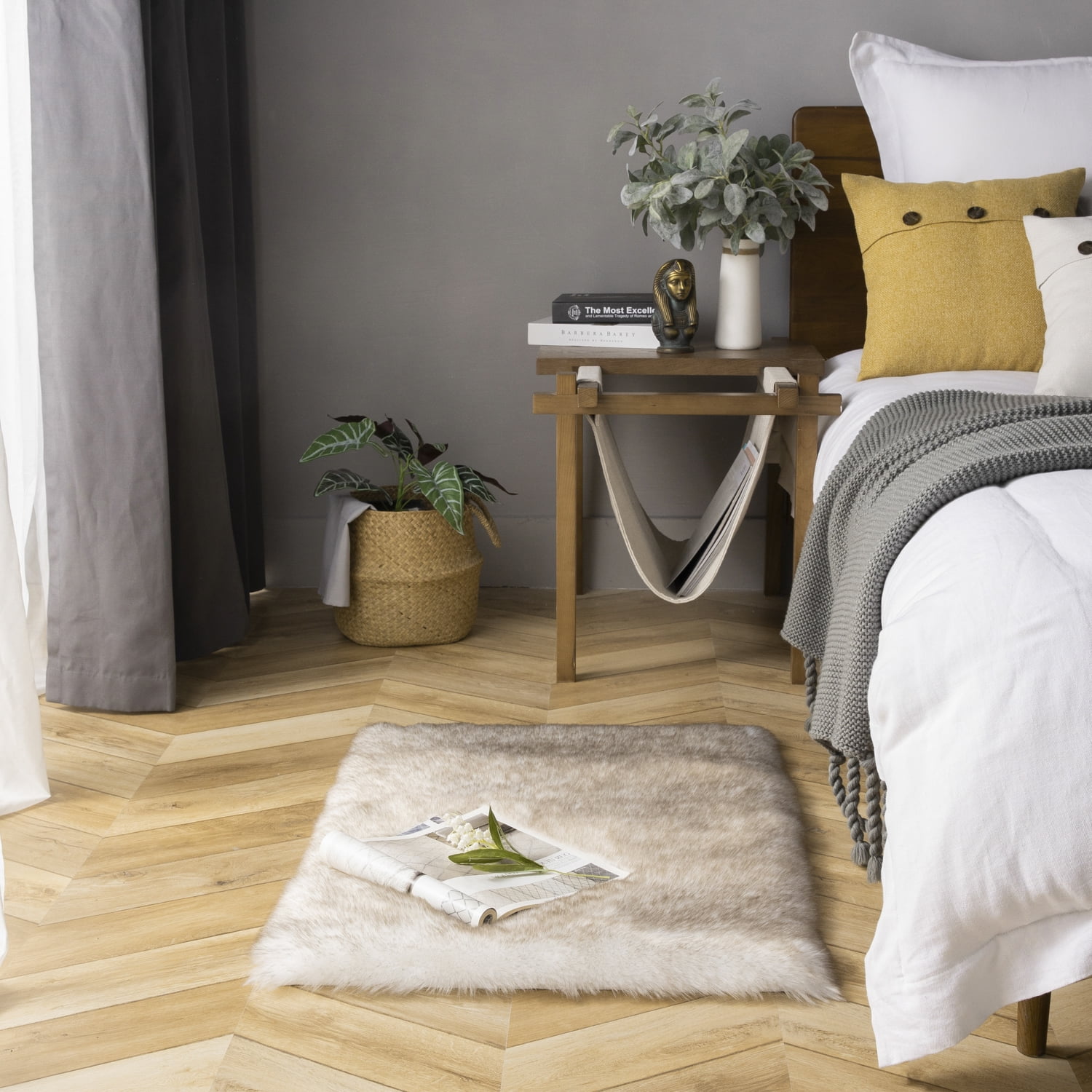 Phantoscope Ultra Soft Faux Fox Fur Series Decorative Indoor Area Rug 2 ...