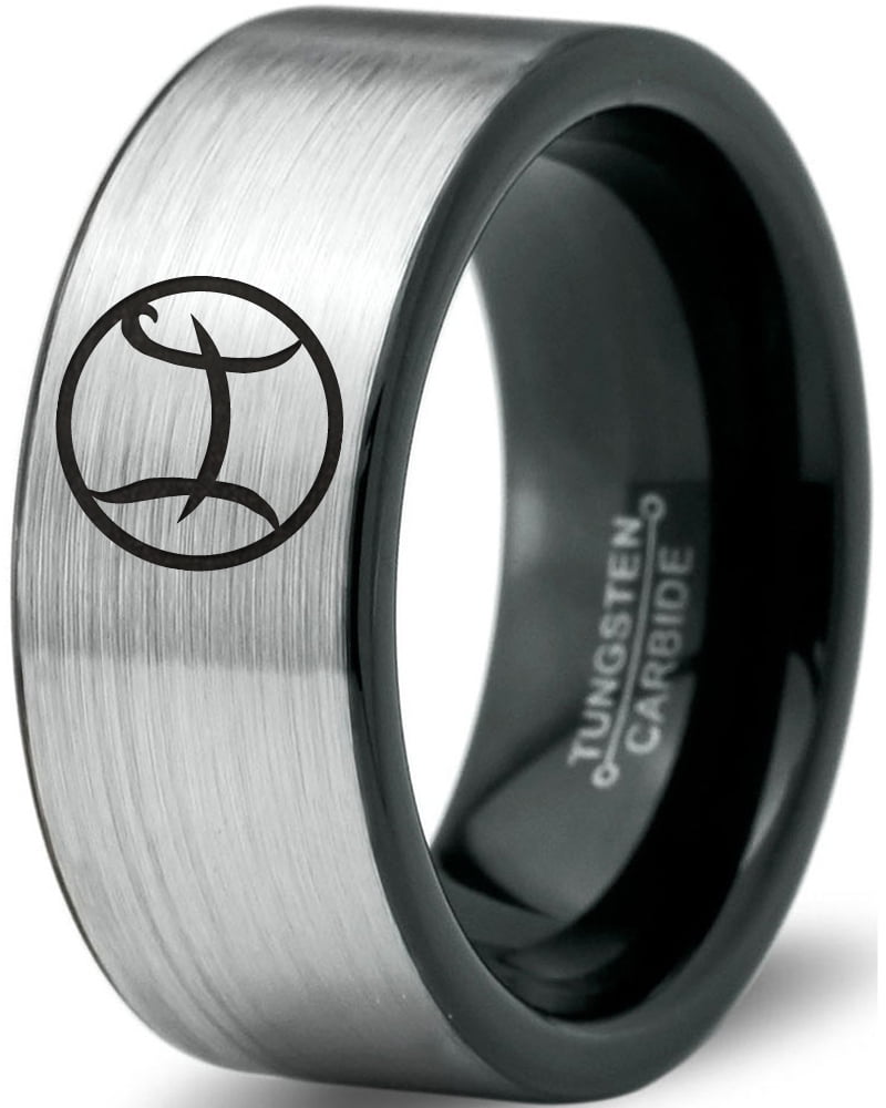 Tungsten Tungsten Horoscope Pisces Band Ring 8mm Men Women Comfort Fit ...