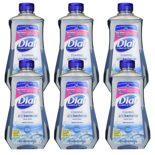 Dial Foaming Soap Refill, Spring Water Hand Wash, 32 Oz, 6 Pack ...