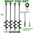 cyrico Ground Anchors Heavy Duty, Swing Set Anchor Kit 18 inch 4 Pack ...