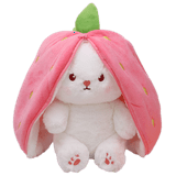Cutte Strawberry Rabbit Plush Toys,Soft Cartoon Bunny Pillow Stuff ...